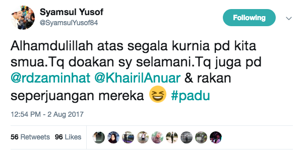 Syamsul Ucap Terima Kasih, Redza Minhat Yang 'Panas'?