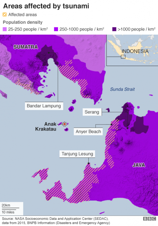 Tsunami Selat Sunda, Kematian Meningkat 373, Cedera 1,459
